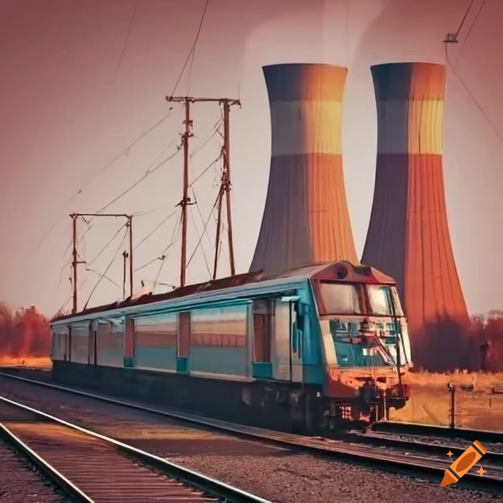 Power substation by the railroad tracks on Craiyon