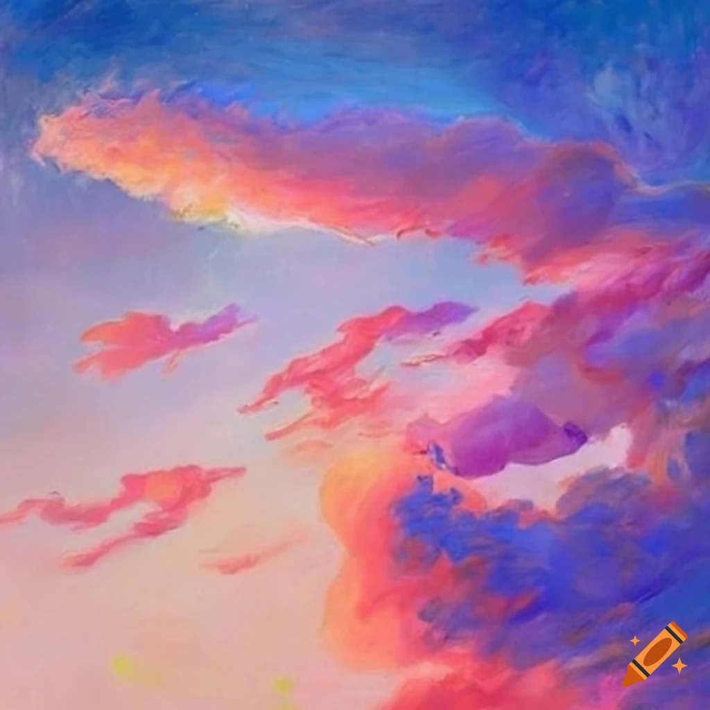 Impressionist painting of a beautiful sky