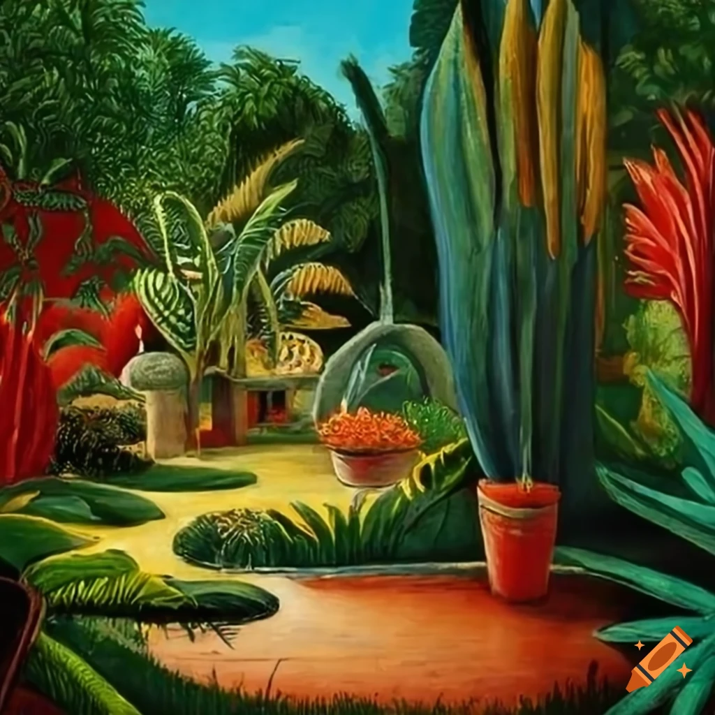 Garden inspired by pablo picasso's style on Craiyon