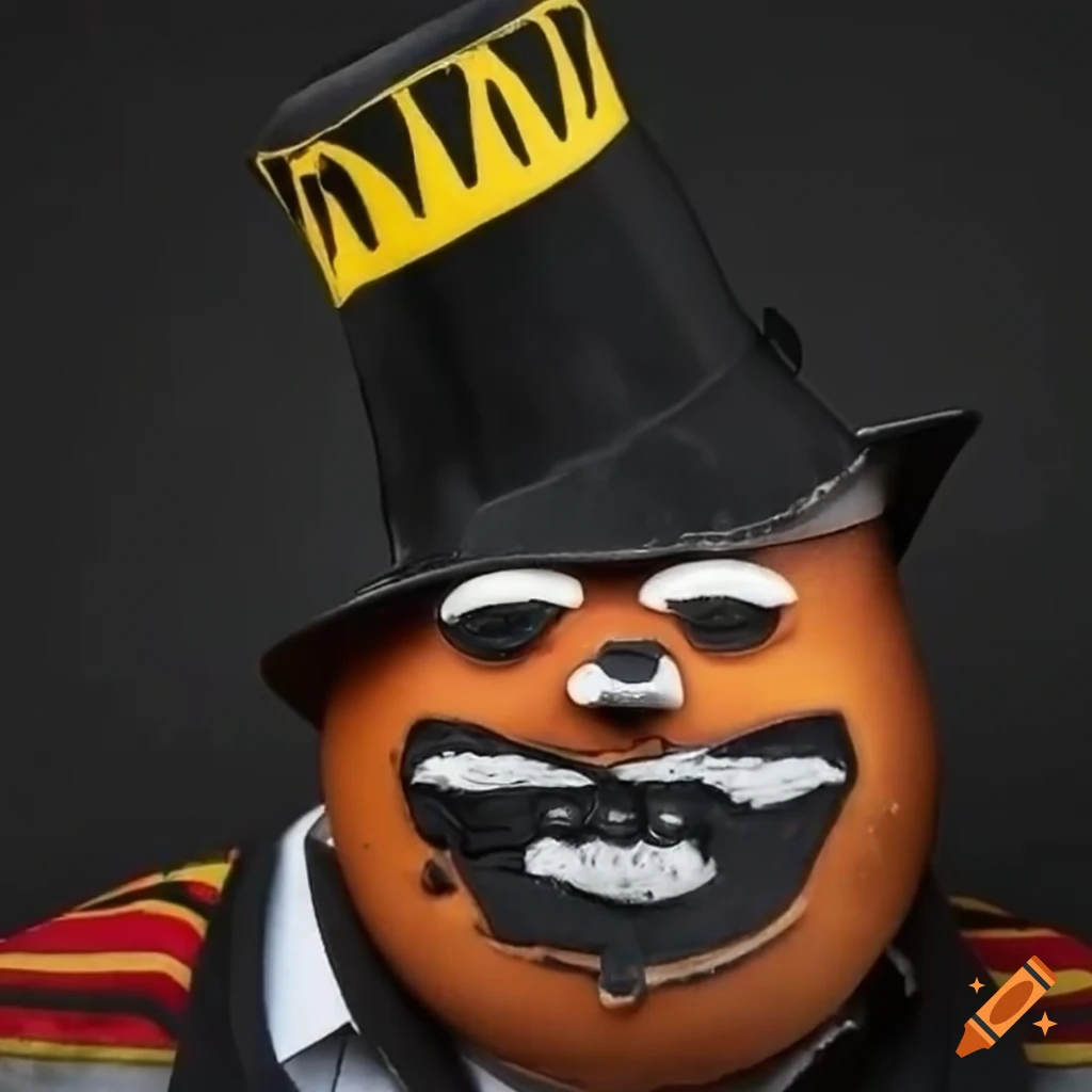 Meme of the Black Hamburglar saying 'robble robble' on Craiyon