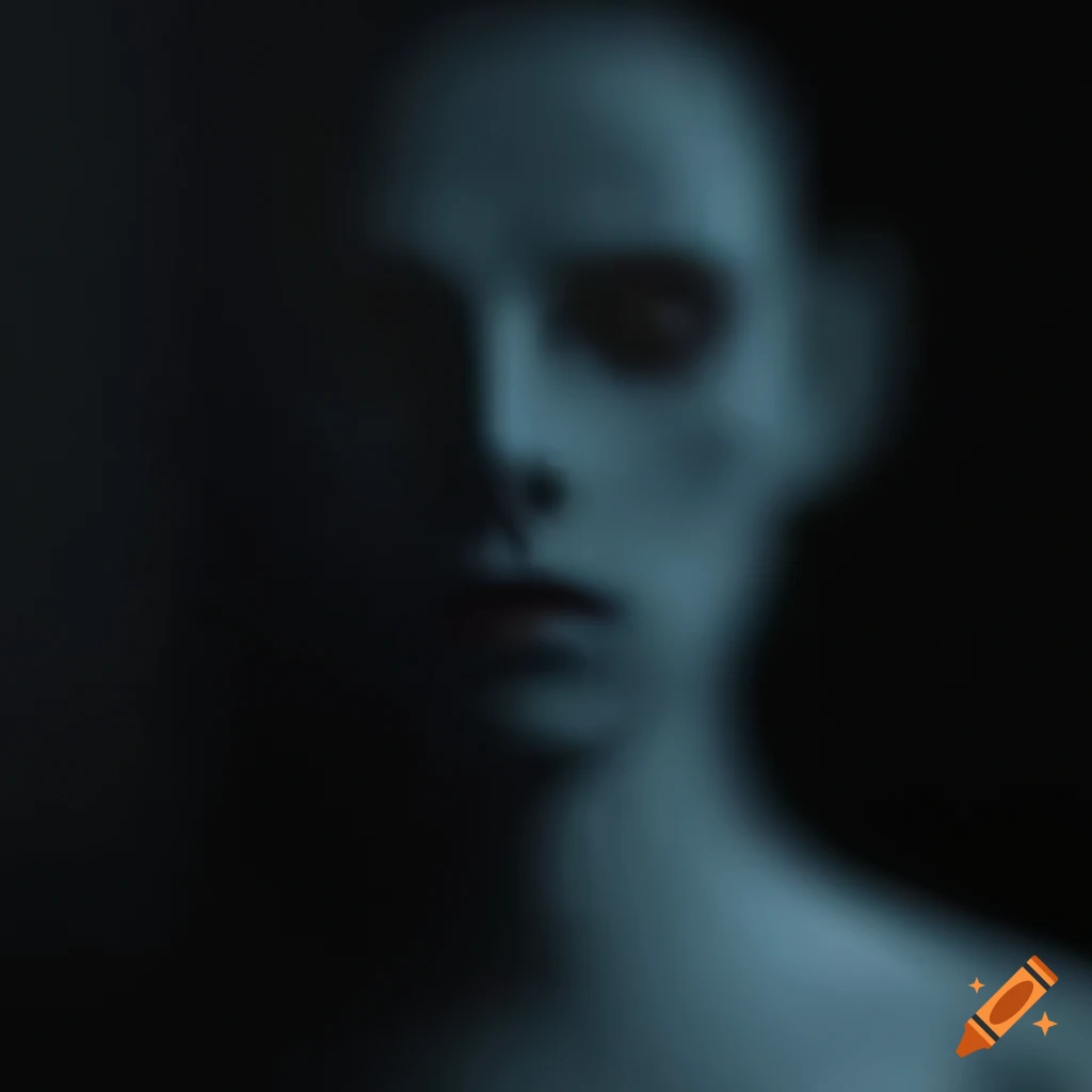 Blurry reflection of a ghostly figure in water on Craiyon