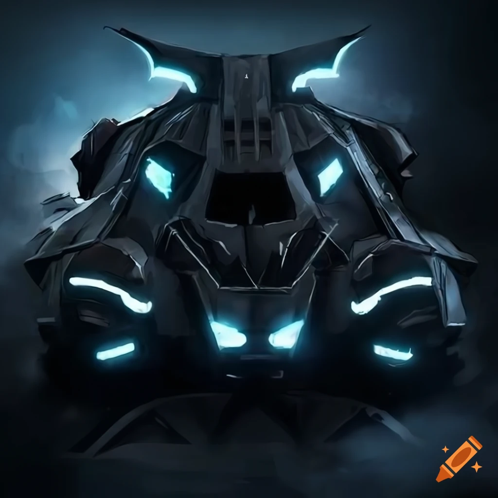 Dark cyberpunk batmobile design