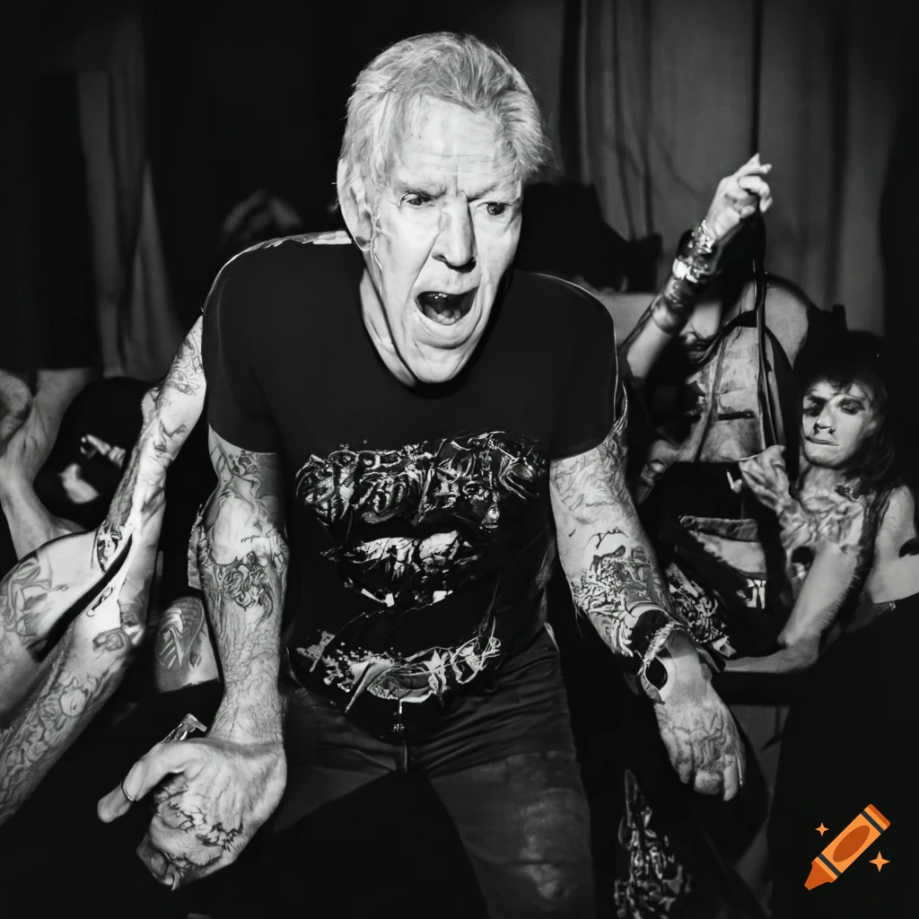 Black and white photo of alex trebek crowd surfing at a heavy metal ...