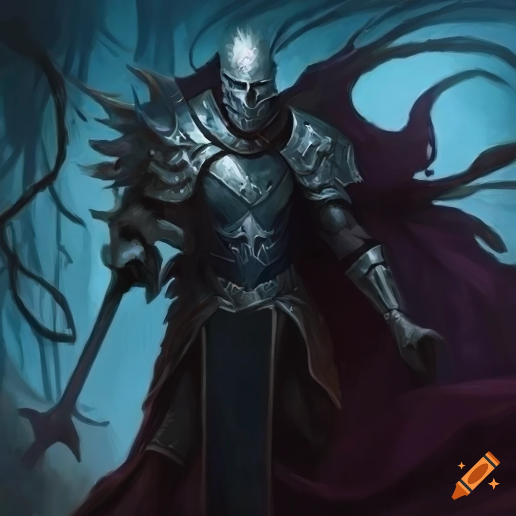 Knight standing in the rain on Craiyon