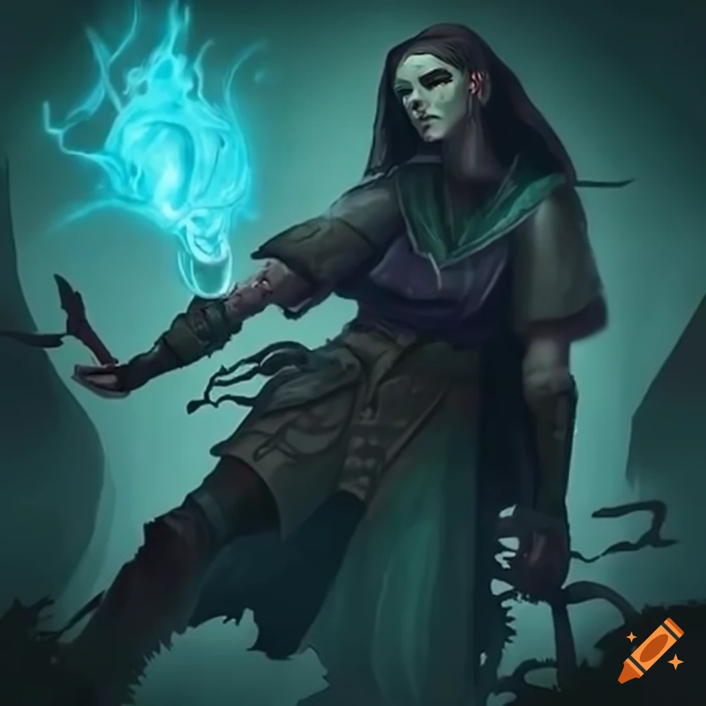 Mischievous and mysterious fantasy rpg merchant on Craiyon