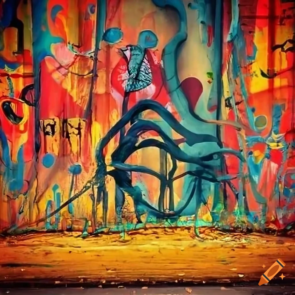 Graffiti wall background on Craiyon