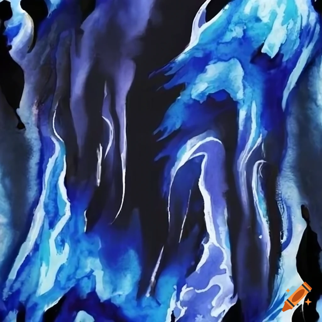 Intricate abstract blue nankin pattern on Craiyon