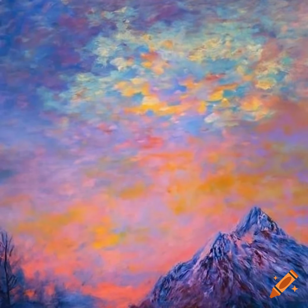 Impressionistic painting of a beautiful sky on Craiyon