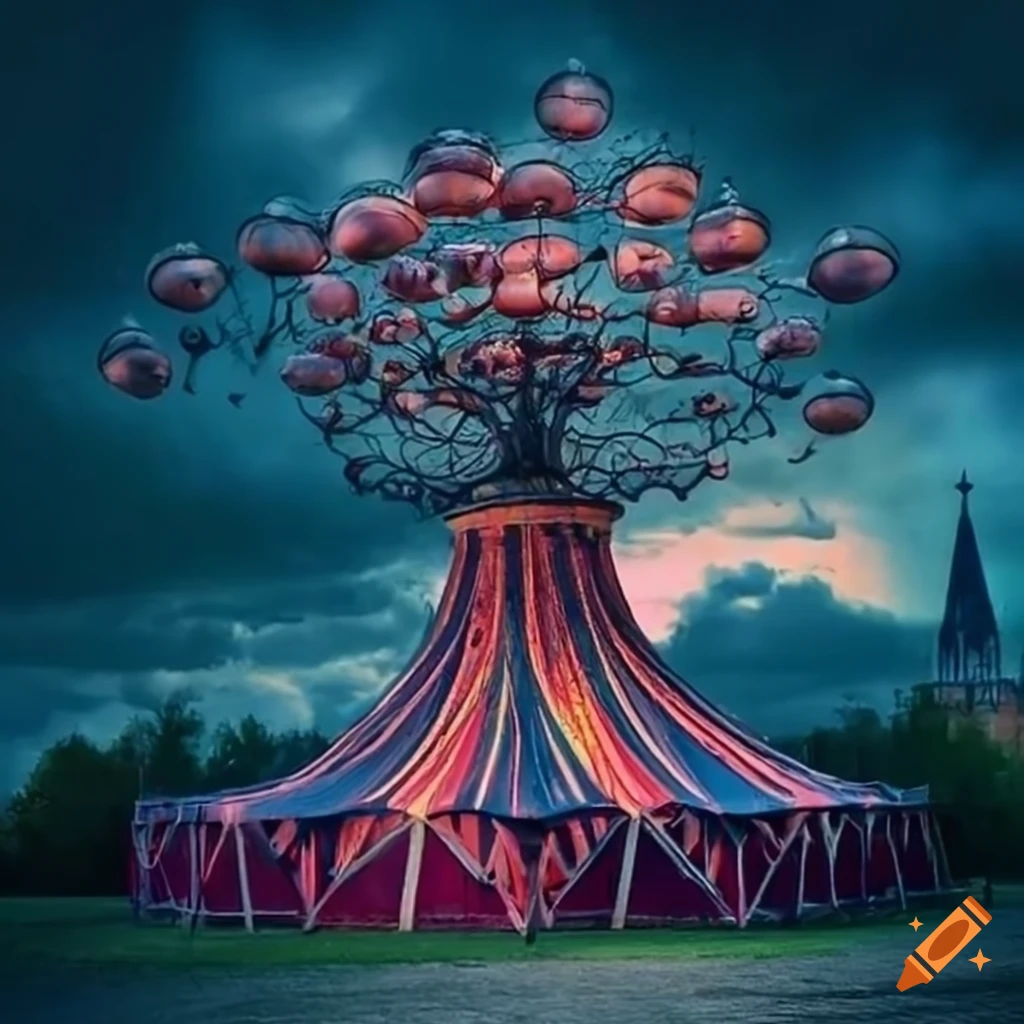 Surrealist sculpture in a gothic park on Craiyon