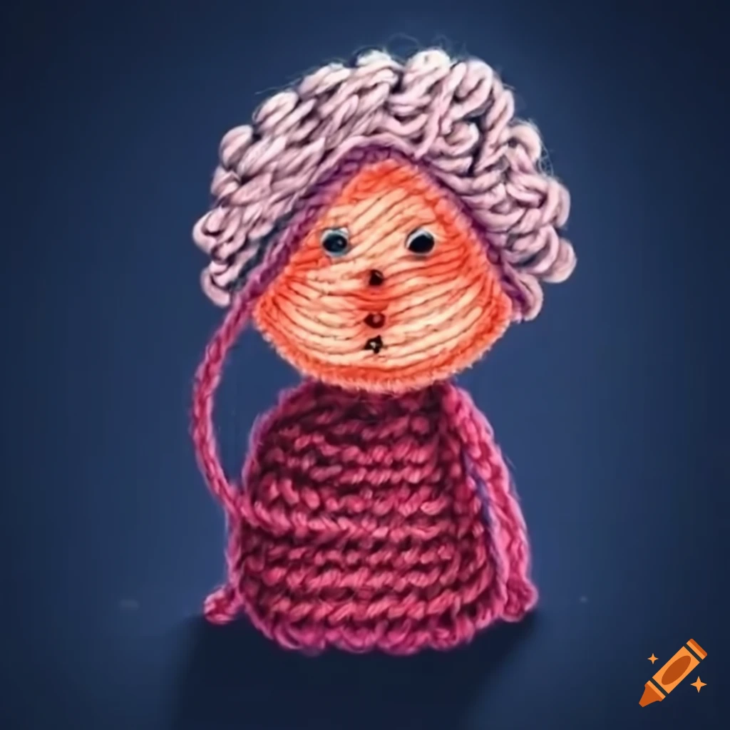 Illustration of yarny the magical knitting grandma