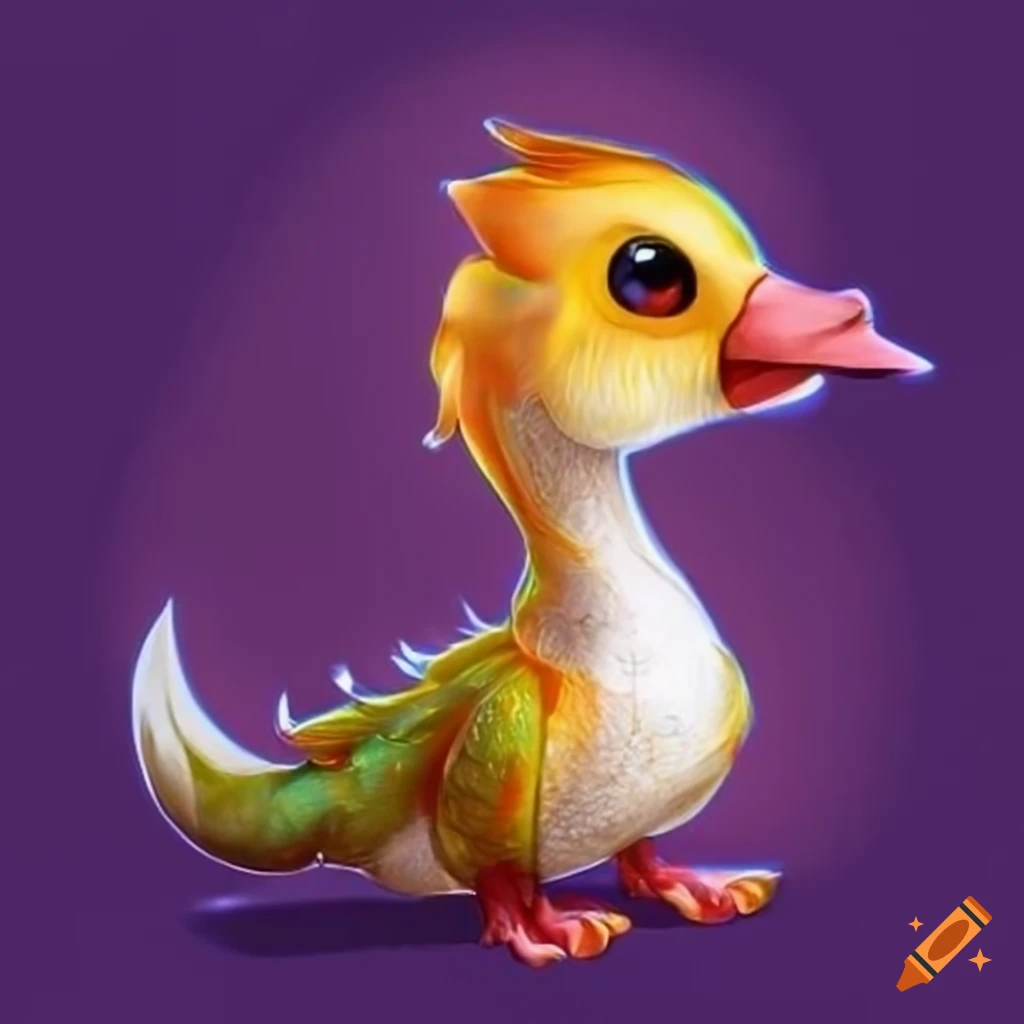 Image of a cute duck dragon hybrid on Craiyon