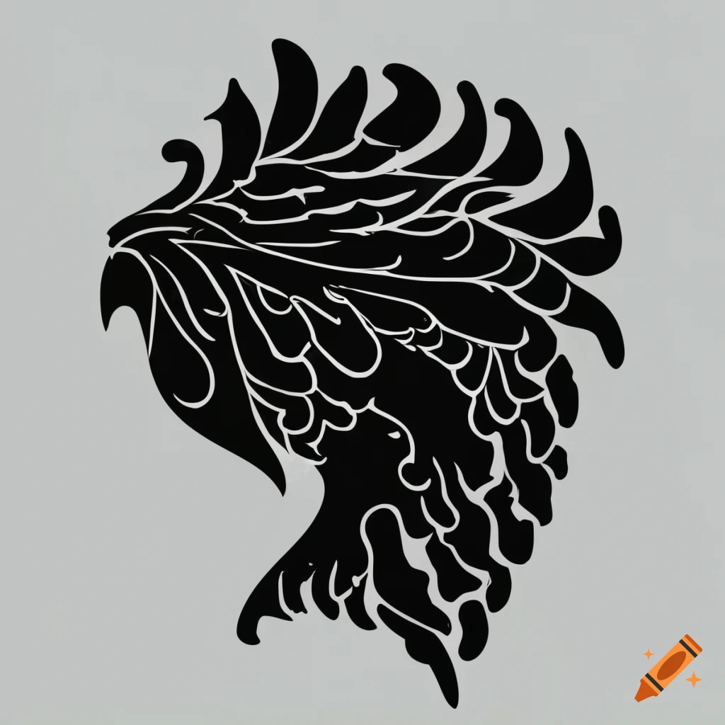 Silhouette of a greek harpy face