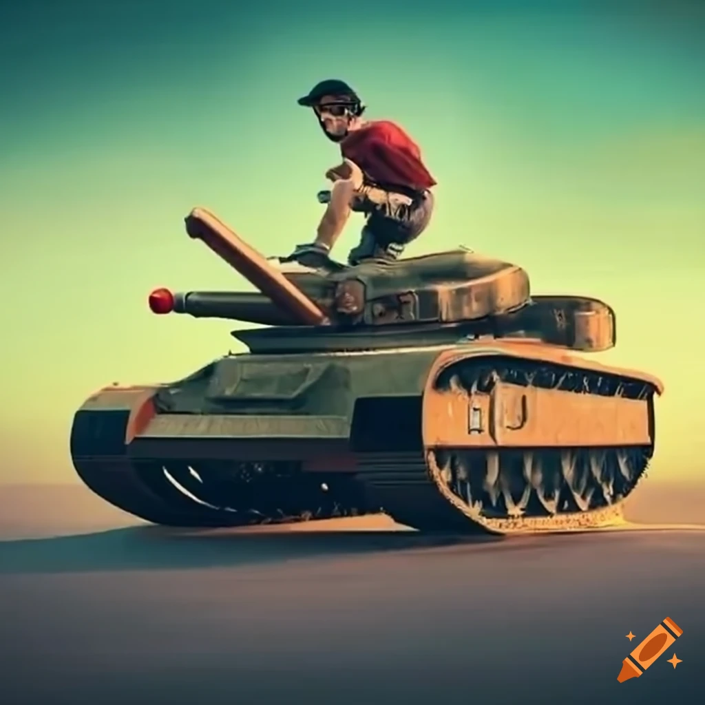 Skateboarding tank on Craiyon