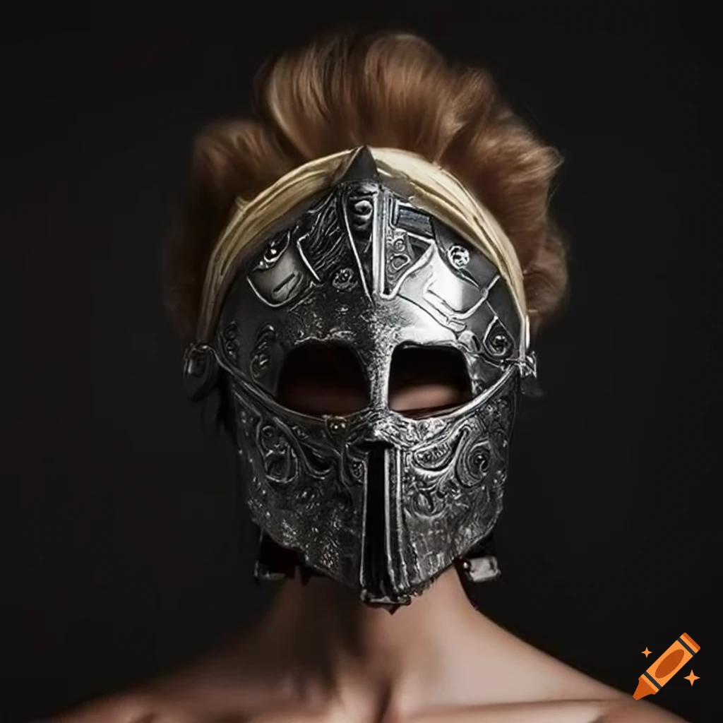 Lion mask on a knight's helmet