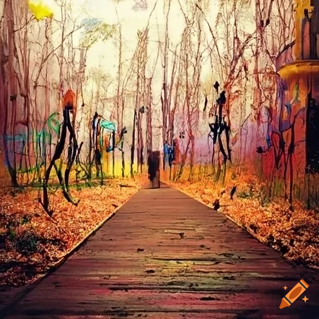 Surrealist circus graffiti artwork on Craiyon