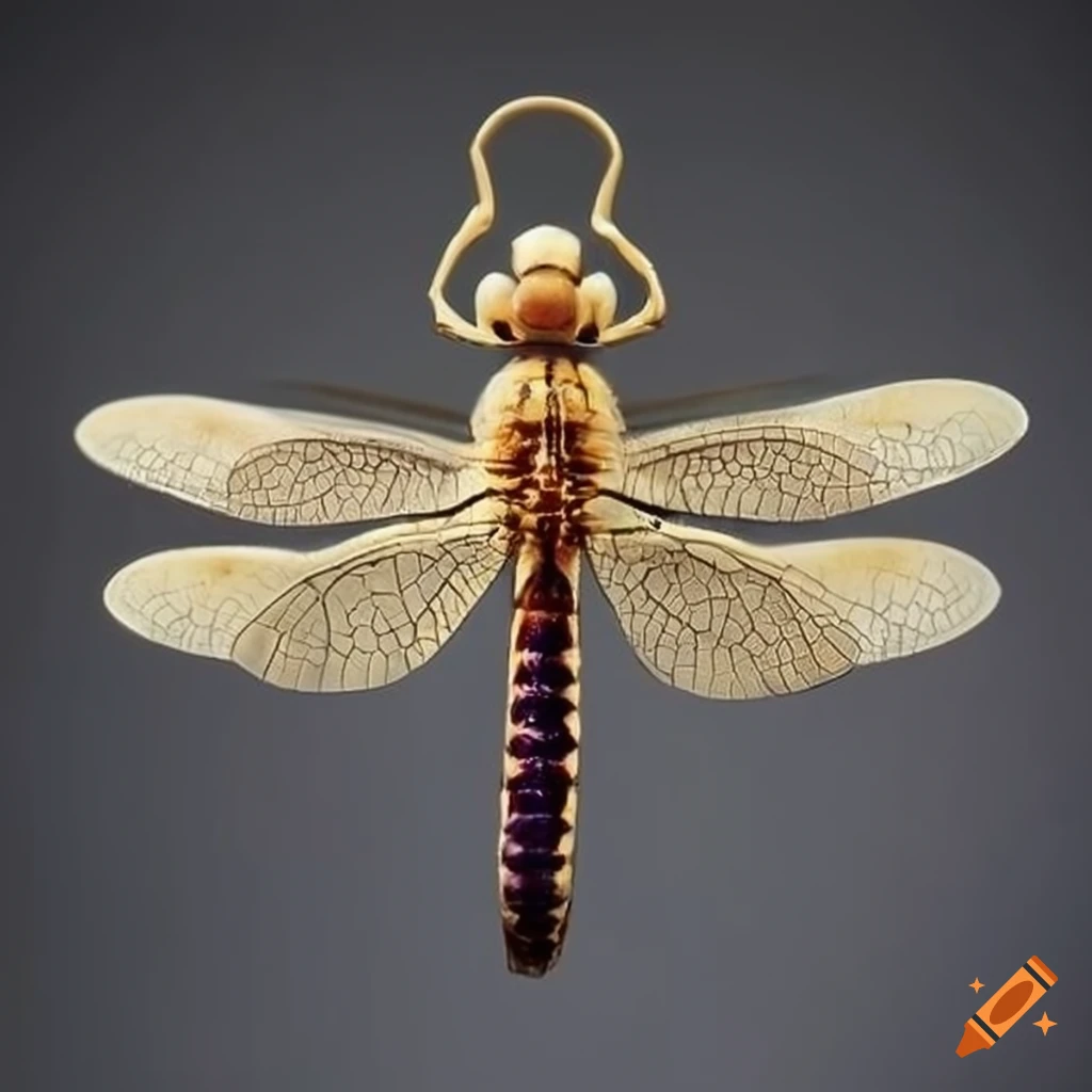 Intricate ivory dragonfly specimen on Craiyon