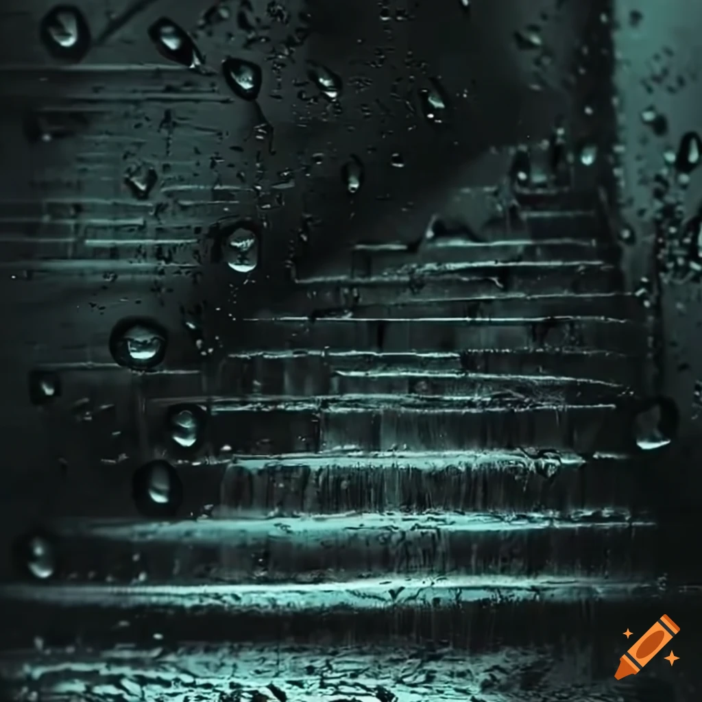 Wet stairs under the rain