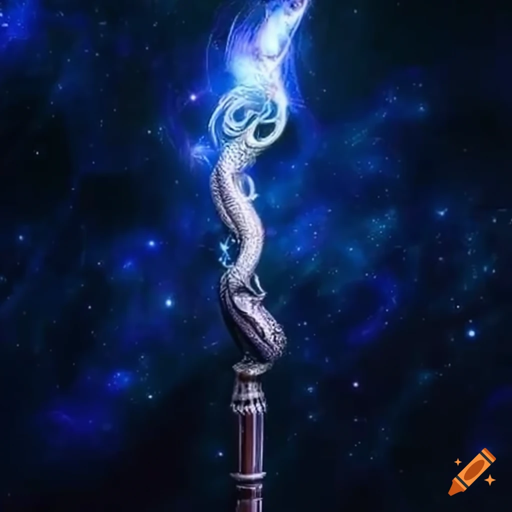 Image of a magical staff with a dragon on Craiyon