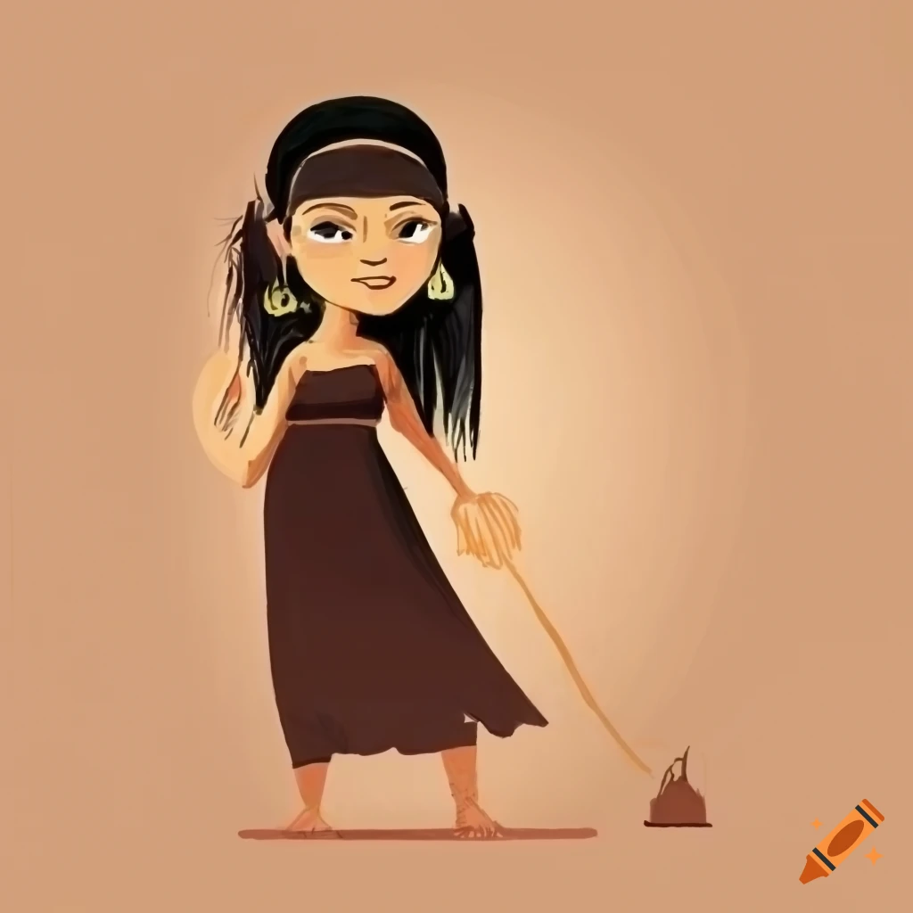 Drawing of two standing sumerian figures