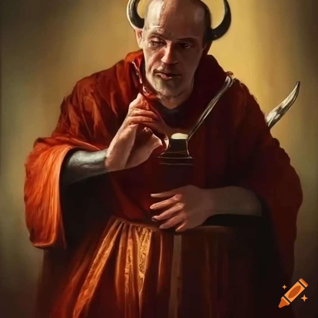 Sculpture of a bull-headed monk
