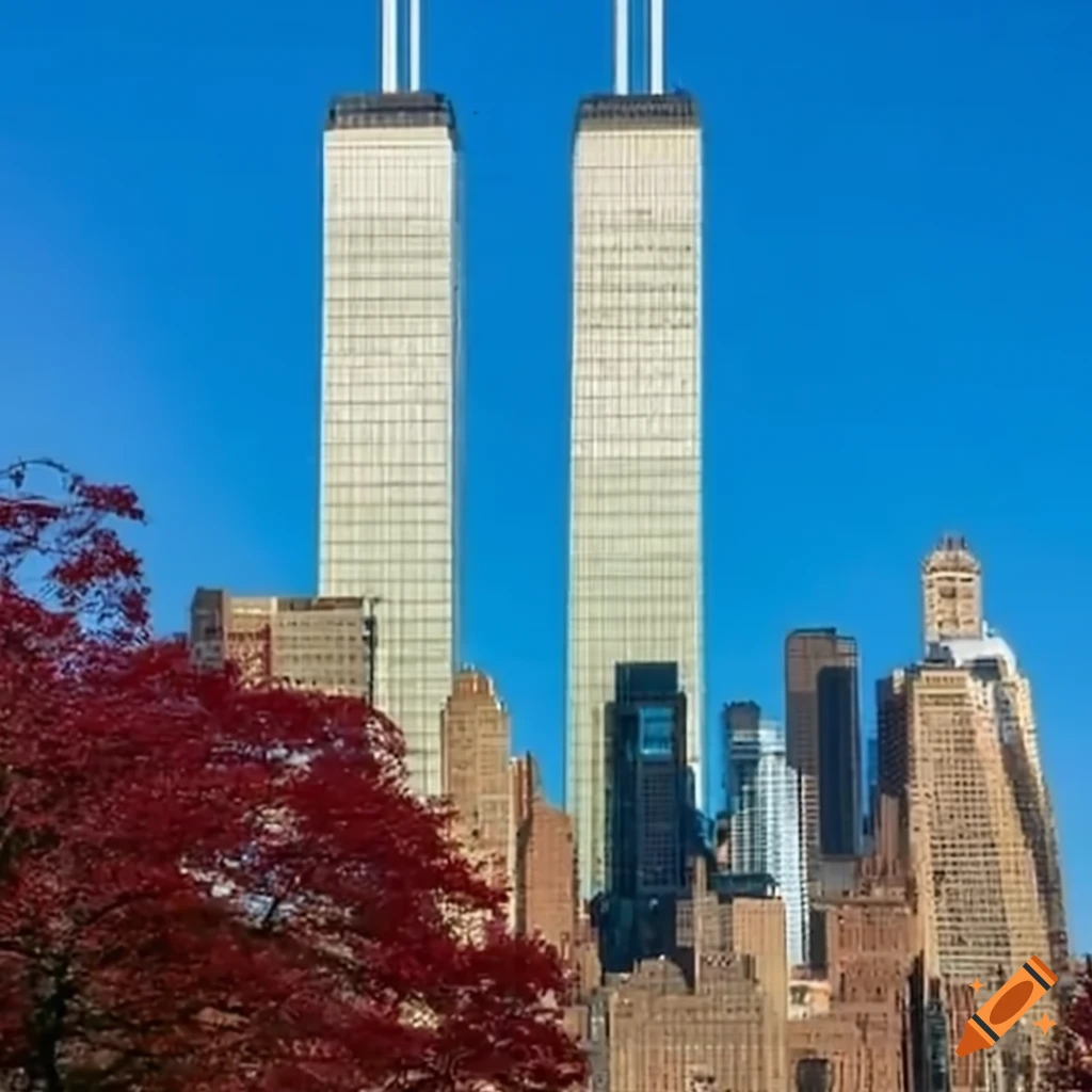 Iconic twin towers of manhattan on Craiyon