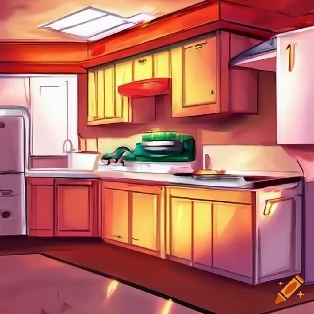 Background of an american-style kitchen