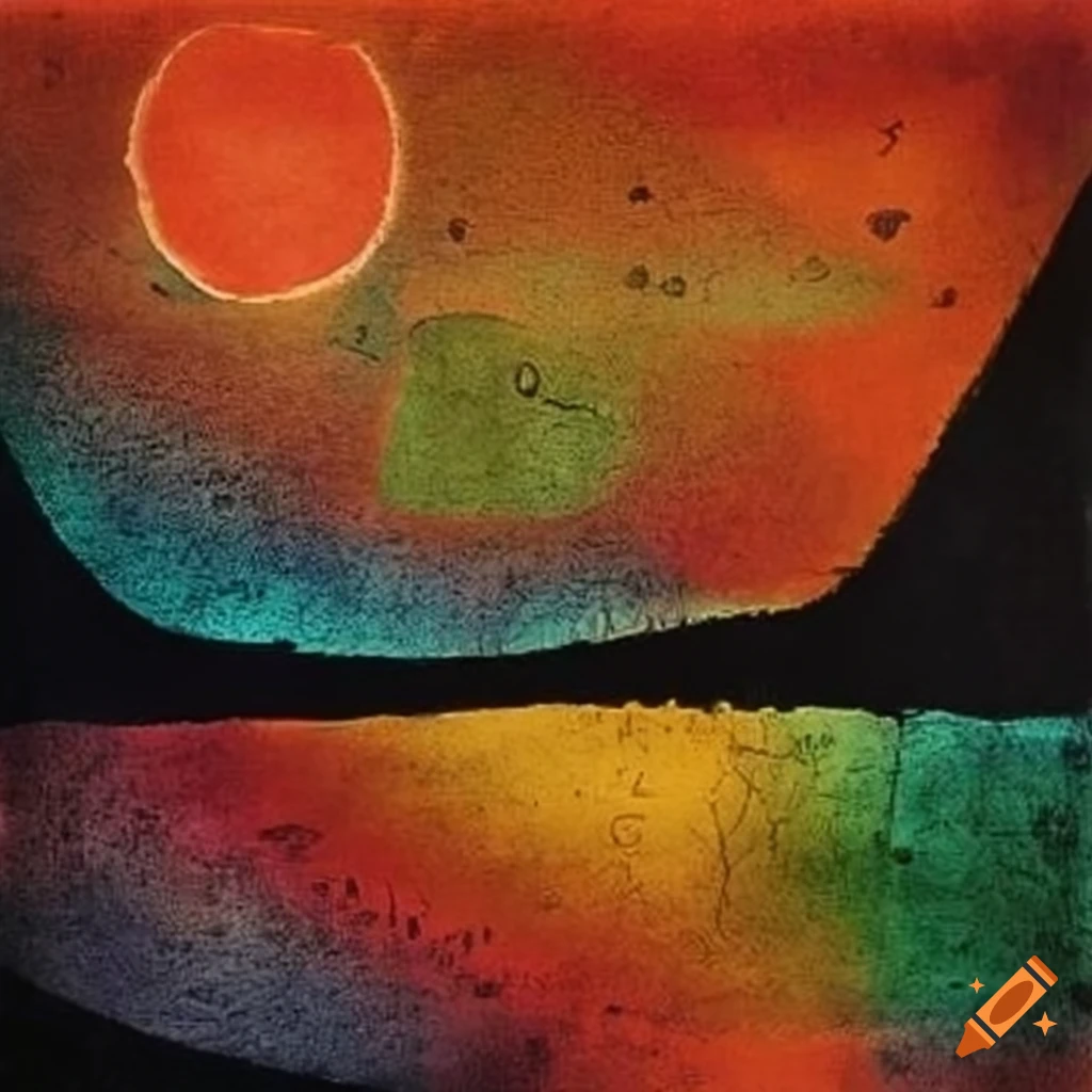 Surrealist monoprint by paul klee on Craiyon