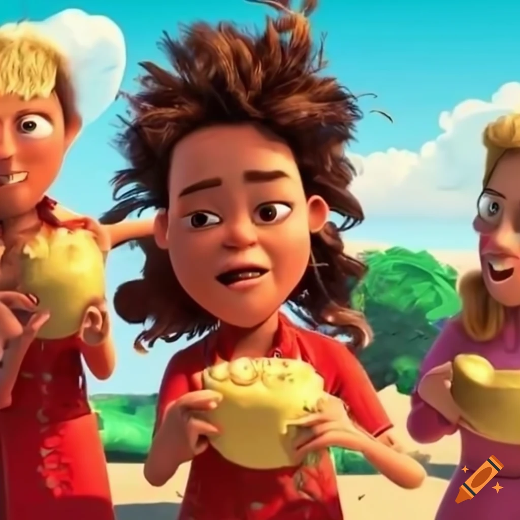 Image from an animated film with a chilli cook-off