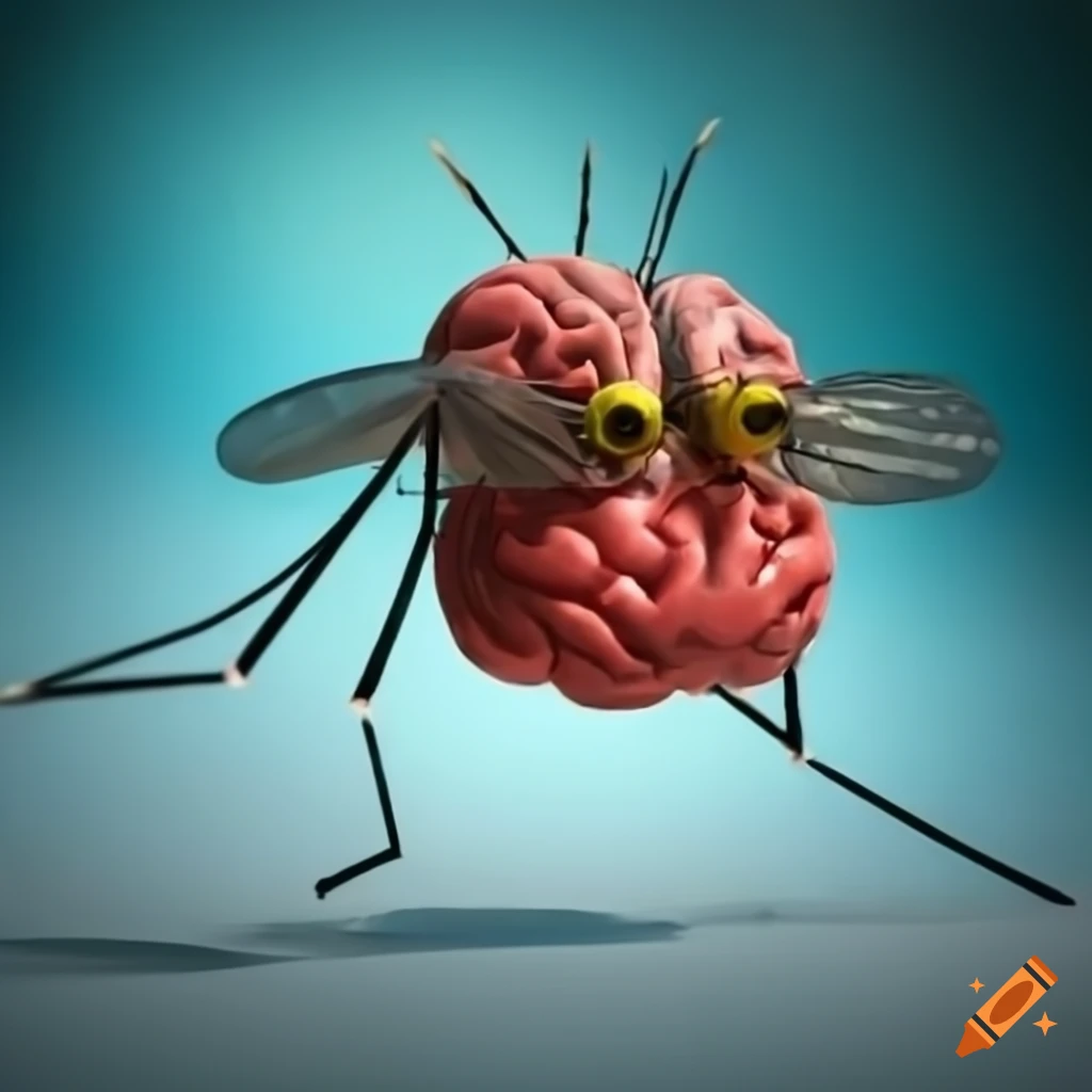 Concept art of a mosquito with a big brain