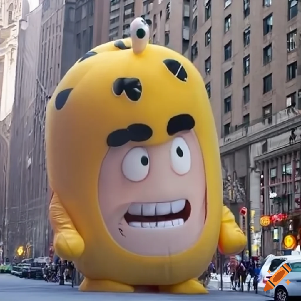 Giant Oddbods inflatable balloon float at Macy's Thanksgiving Parade on ...