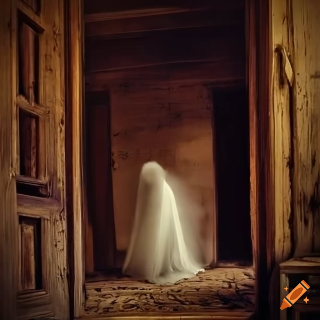 Photograph of a ghost in an old house