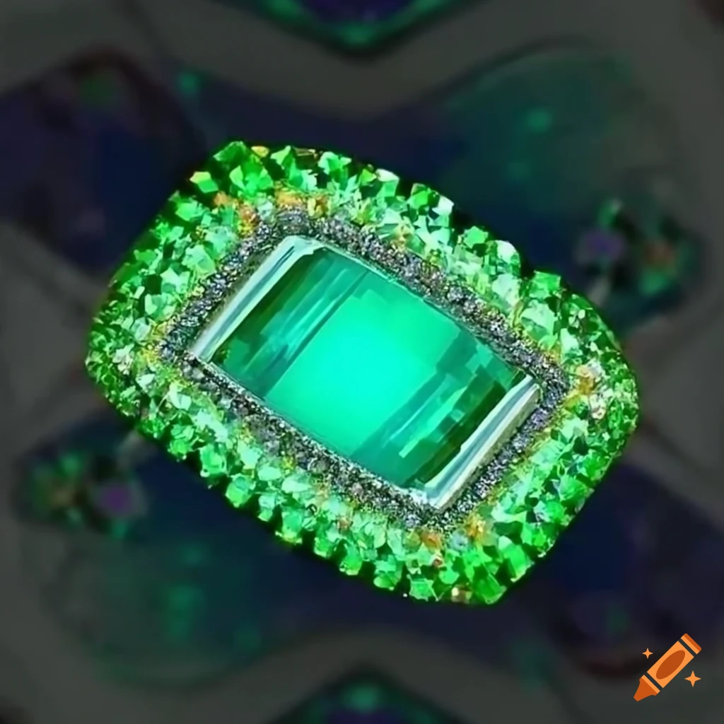 Hyper realistic artwork of a mermaid with emerald and diamond scales on ...