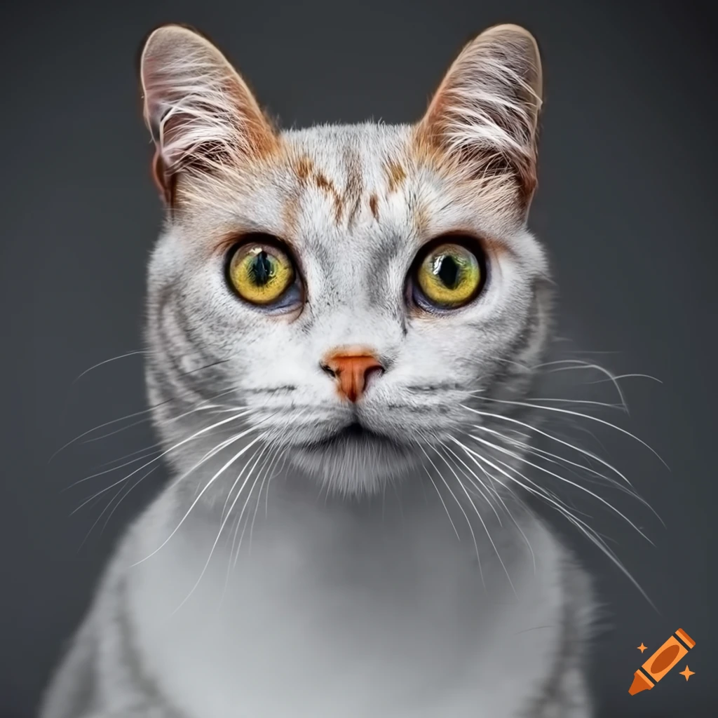 Chat blanc et rouge avec des yeux en forme de triangle on Craiyon