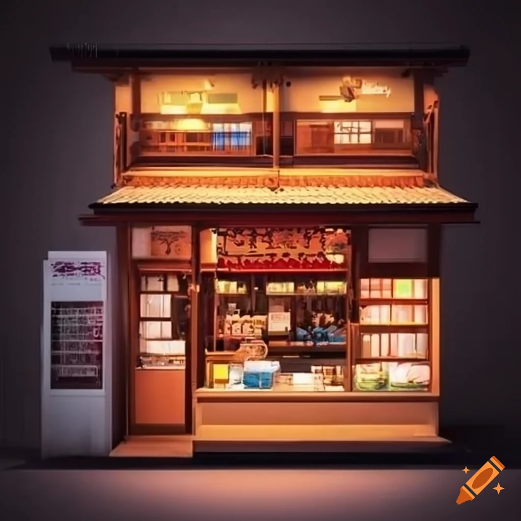 Image of a charming small shop in japan on Craiyon