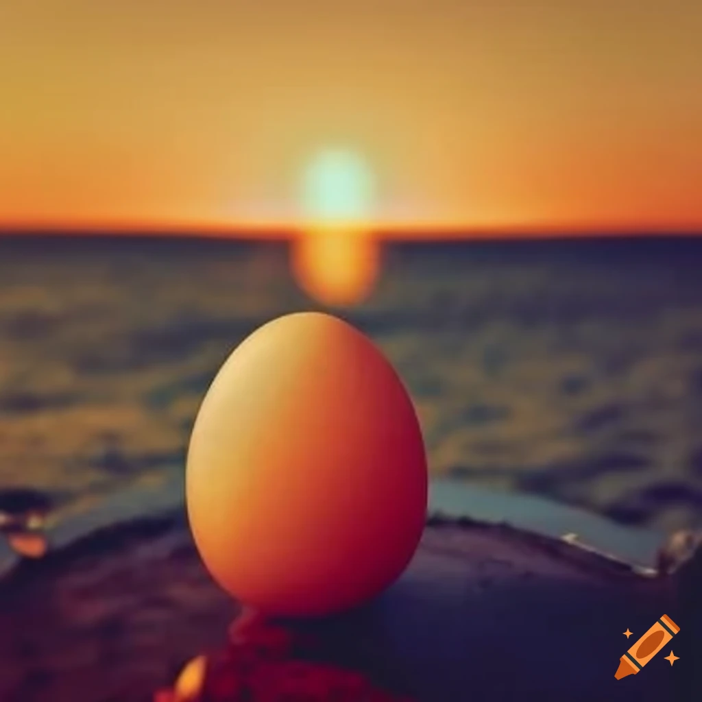 Minimalist representation of an egg looking at the horizon on Craiyon