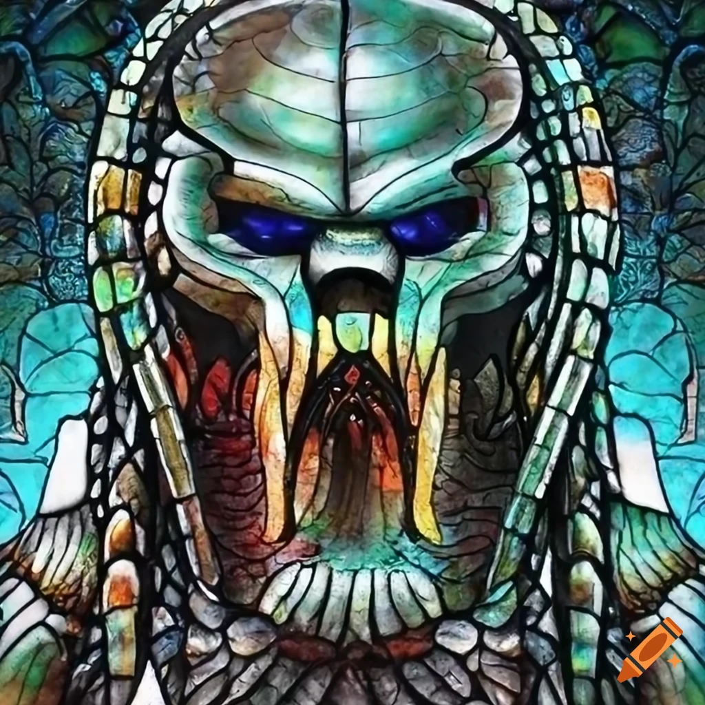 Stained glass art of the predator