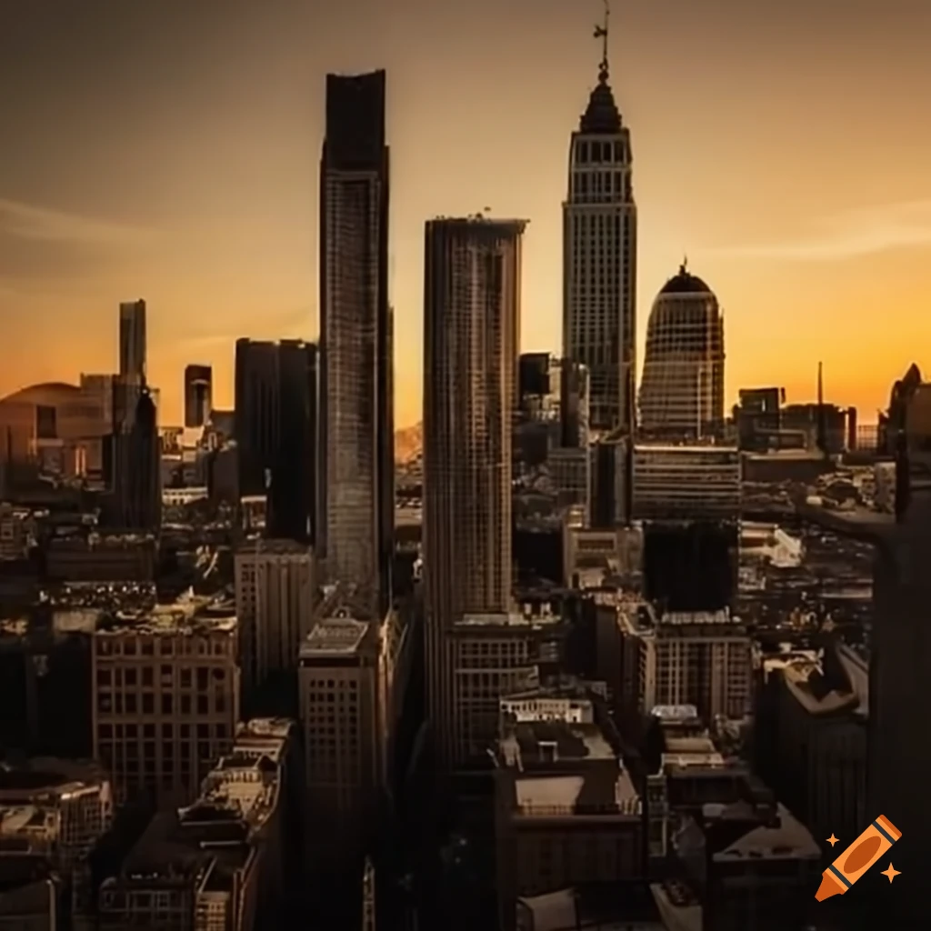 Urban city skyline on Craiyon