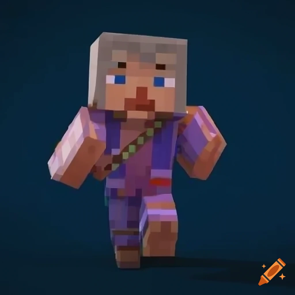 Minecrafter standing in the game world on Craiyon