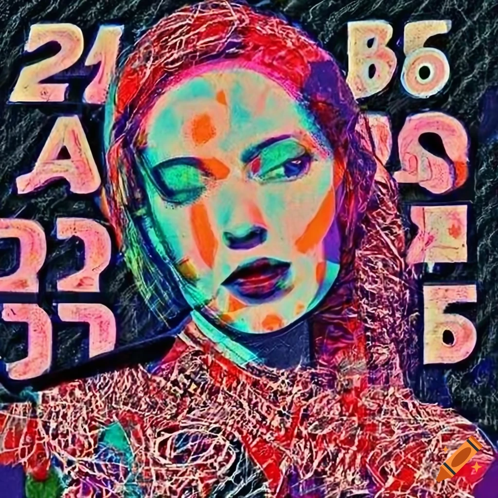 Surreal neo-pop portrait with spraypaint and grunge aesthetic on Craiyon