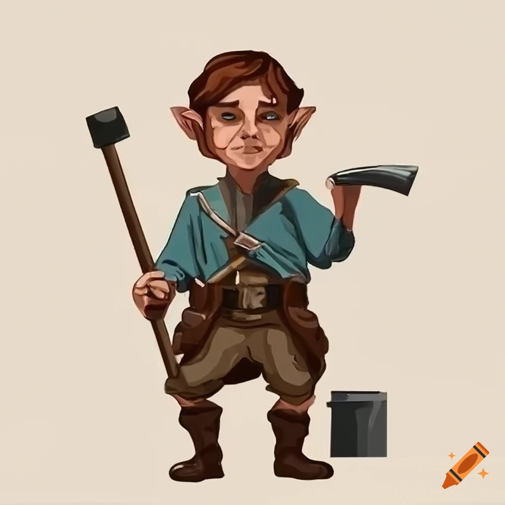 Illustration of a male halfling prospector on Craiyon