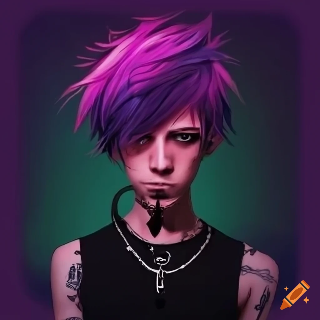 Emo gamer with a sarcastic expression on Craiyon