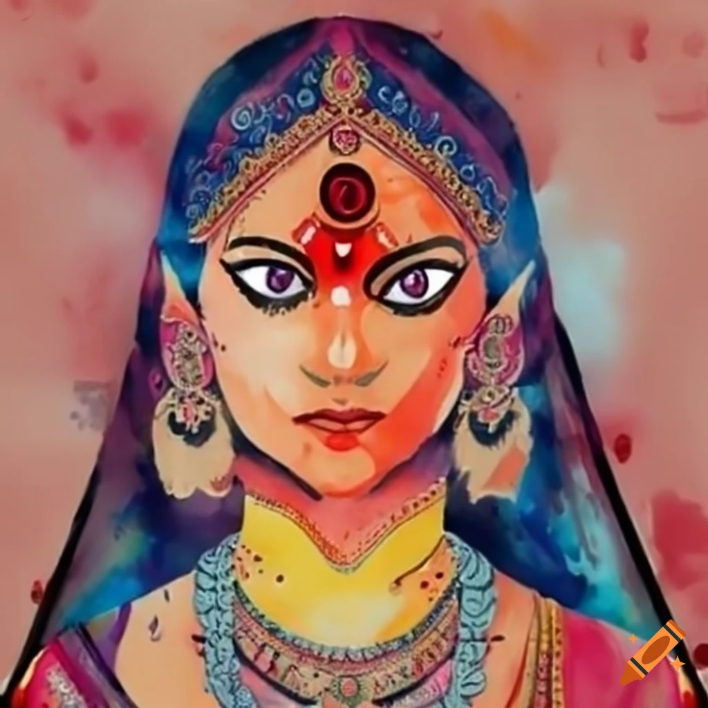 Artistic representation of durga goddess on Craiyon