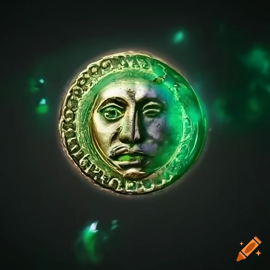 High-resolution gold coin of the King of the Golden Age on Craiyon