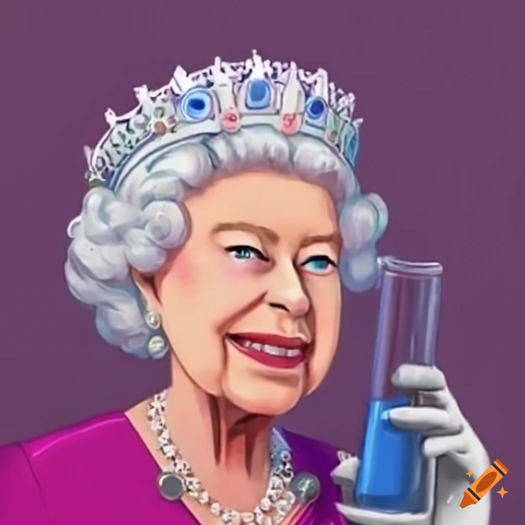 Queen Elizabeth Ii Holding A Test Tube On Craiyon