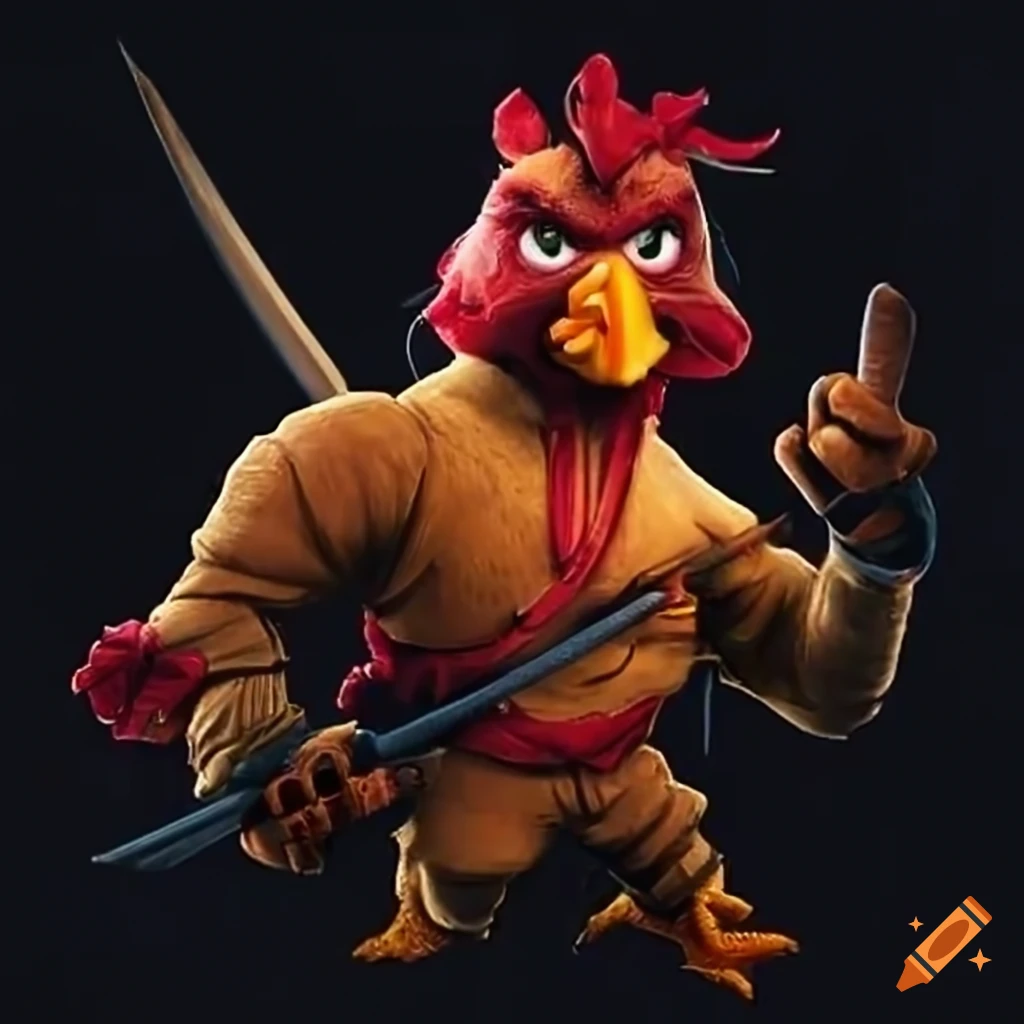 Image of a chicken dressed as a ninja on Craiyon