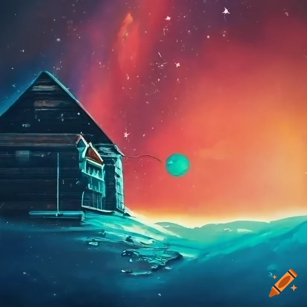 Soviet style space poster with text on Craiyon