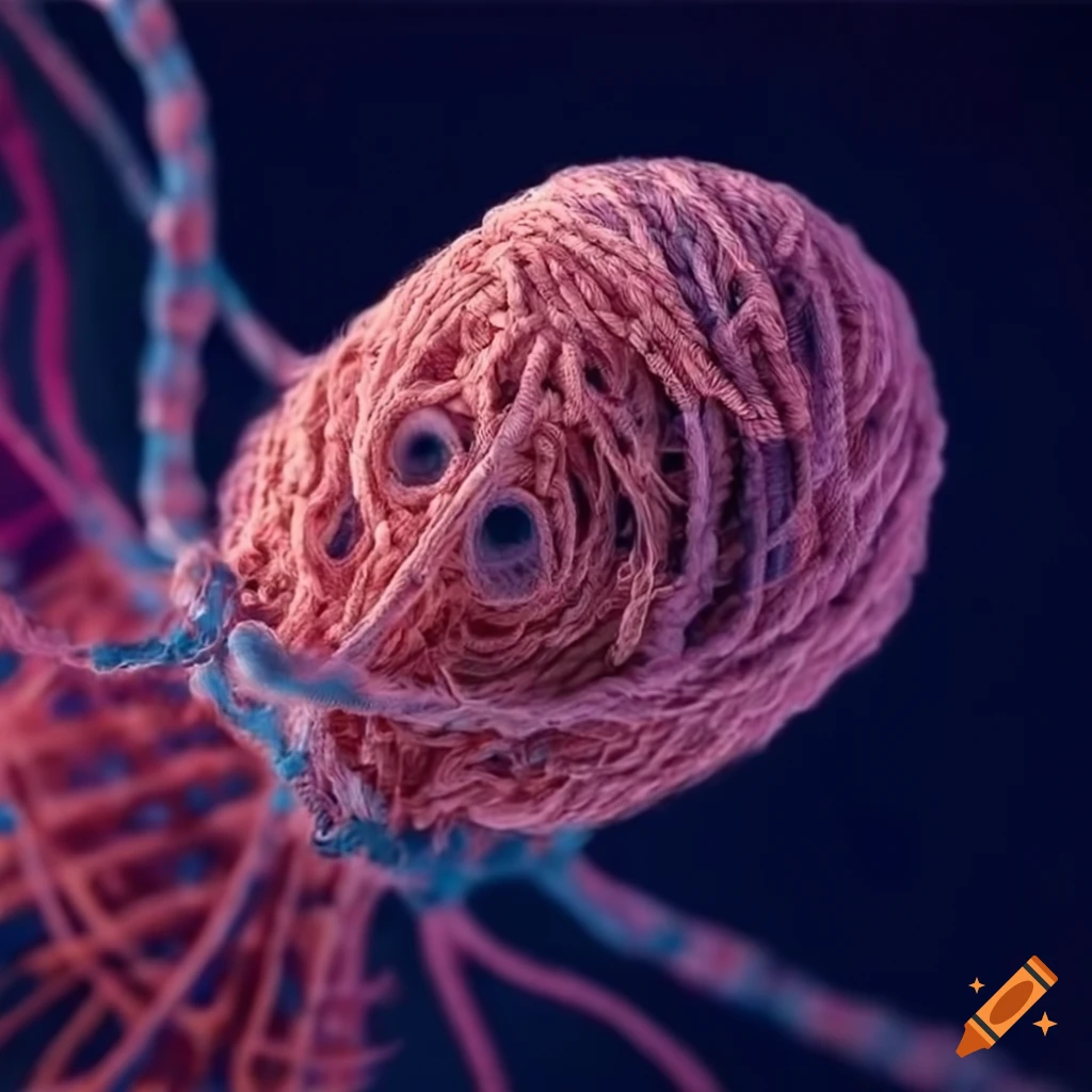 Close-up of a mycelium network on Craiyon