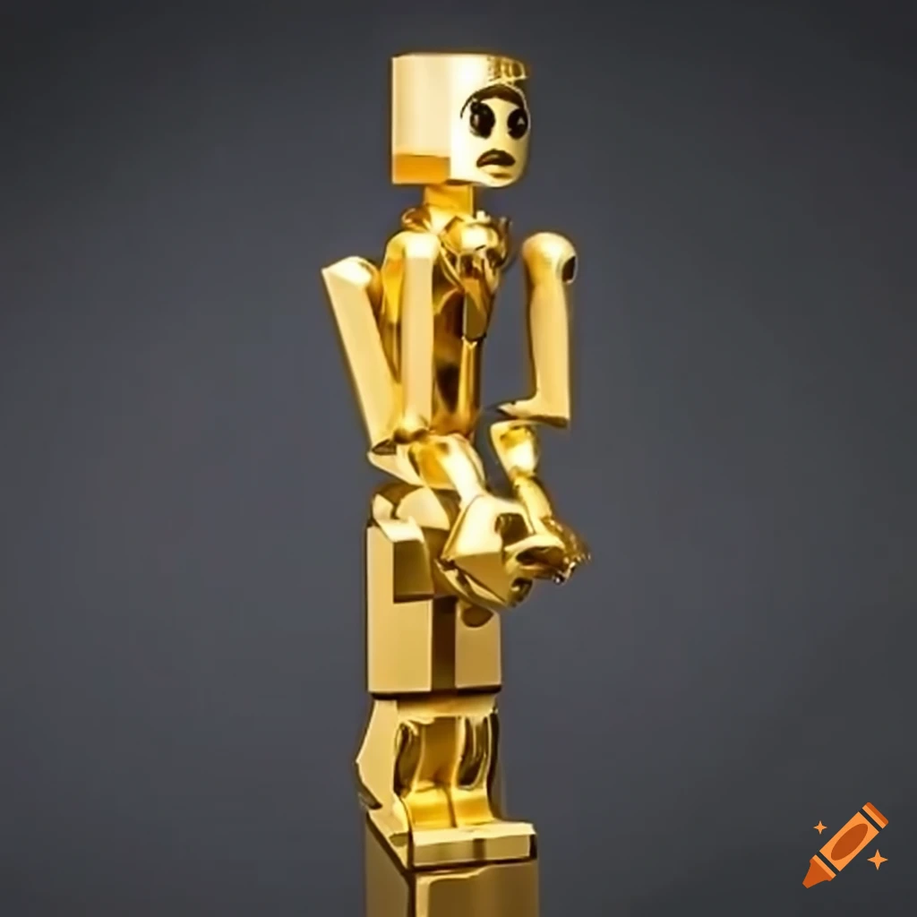 Golden lego figurines of female characters on Craiyon