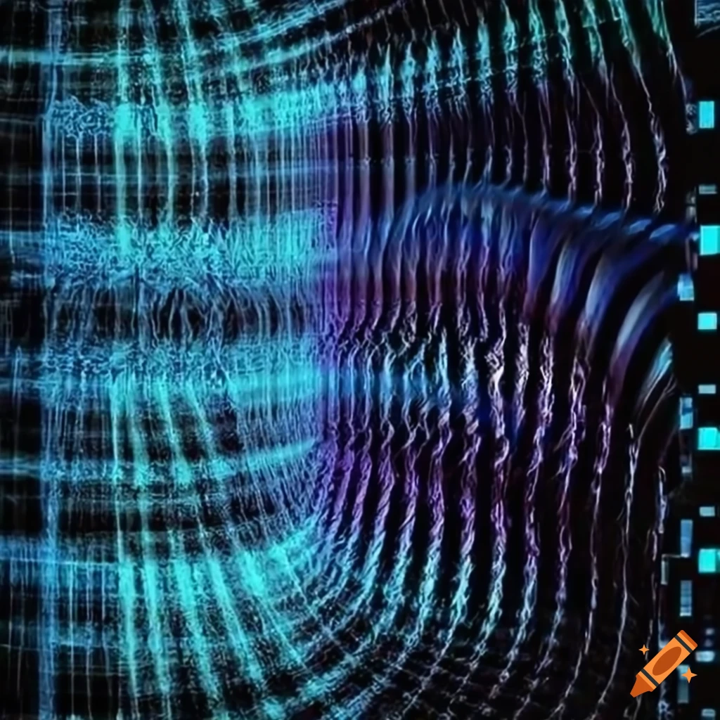 Nostalgic cell phone photo of quantum wave visuals on Craiyon