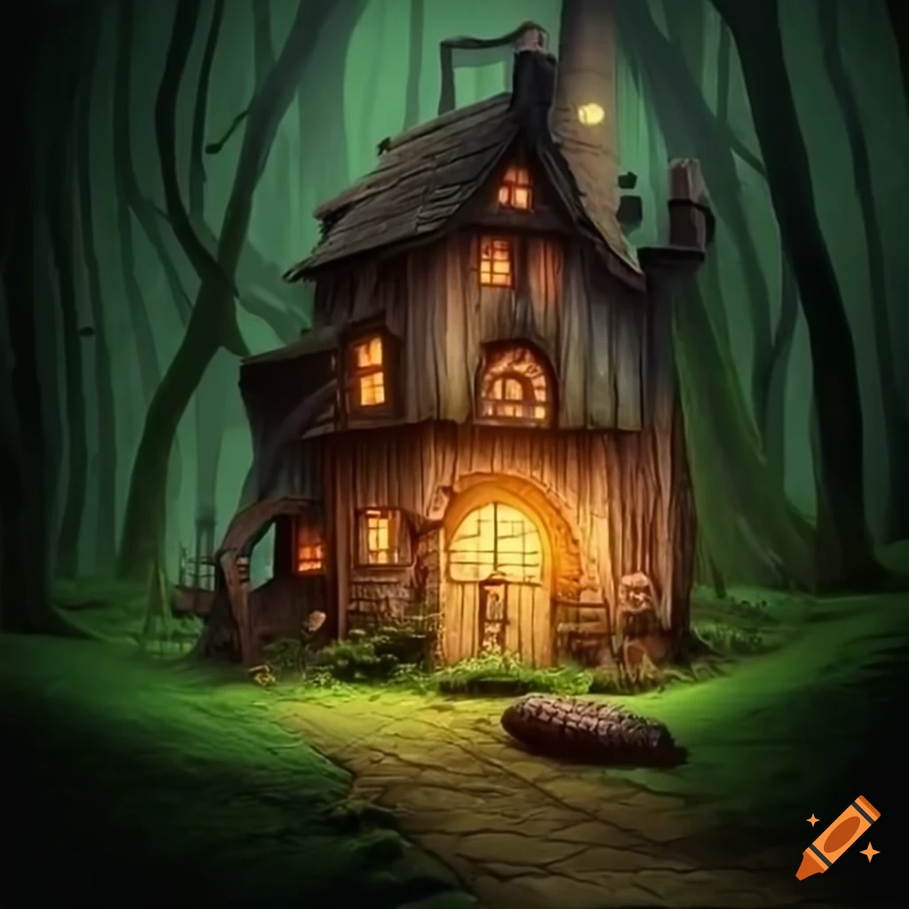 Wizard house in magical forest on Craiyon